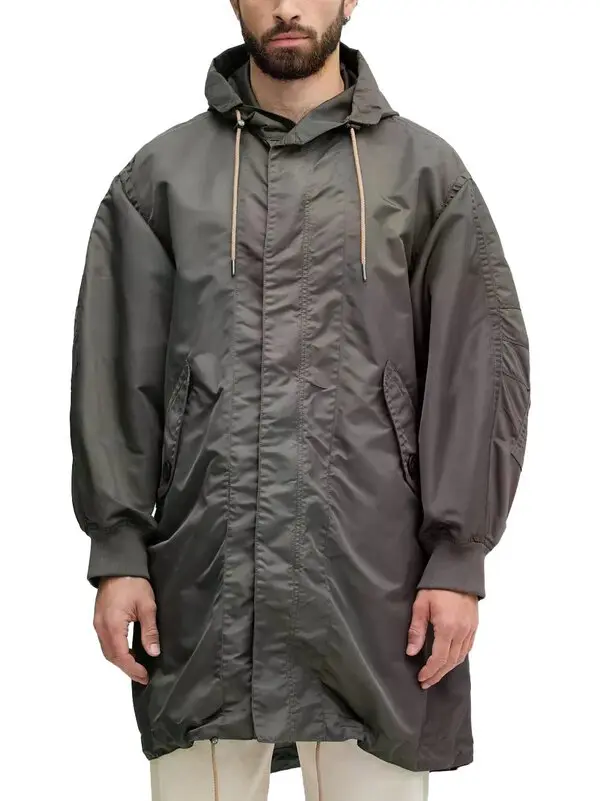 Armani Exchange Hooded Zip-up Coat - Green