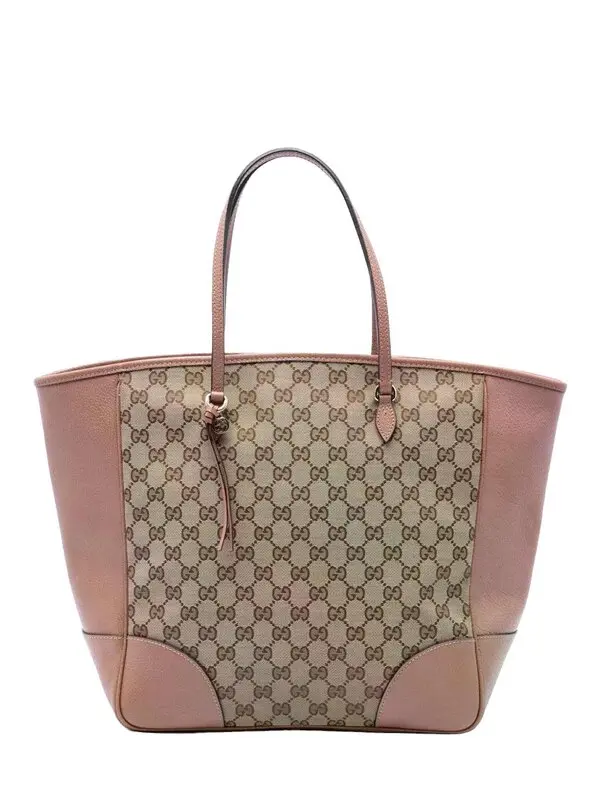 Gucci Gg Canvas And Leather Bree Tote Bag - Neutrals