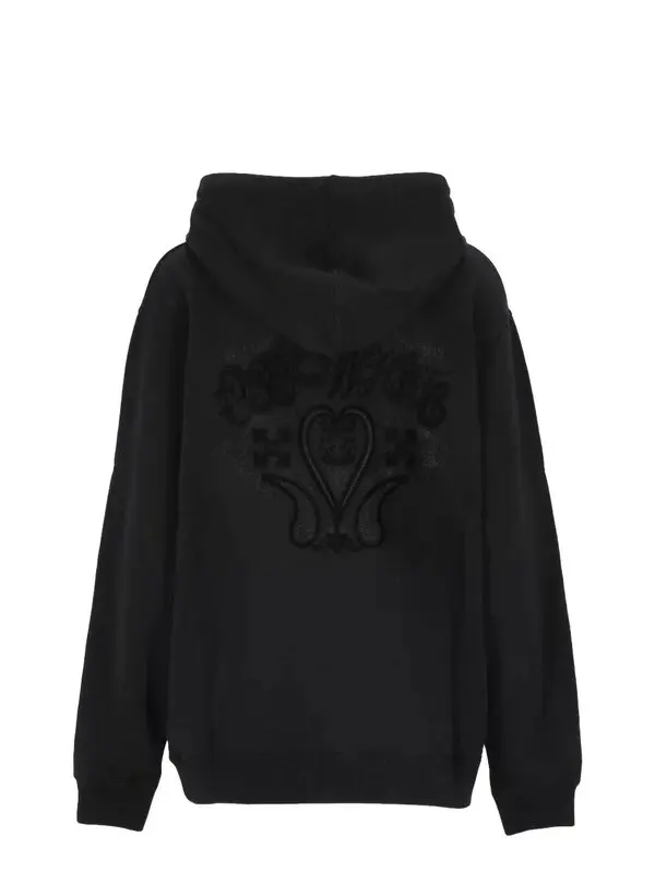 Off-White Embroidered Logo Drawstring Hoodie - Black