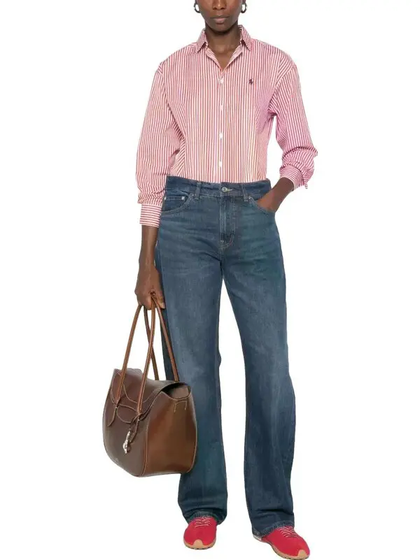 Polo Ralph Lauren Striped Cotton Shirt - Scarlet