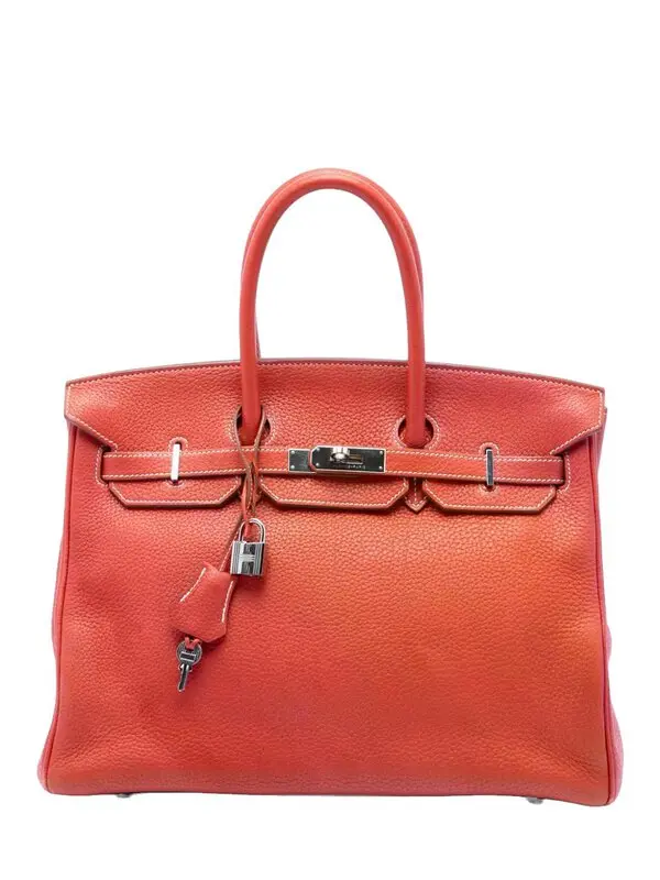 Hermès 2011 Limited Edition Bicolor Clemence Birkin Retourne 35 Handbag - Orange
