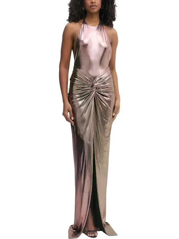 Retrofete Anida Halterneck Maxi Dress - Pink
