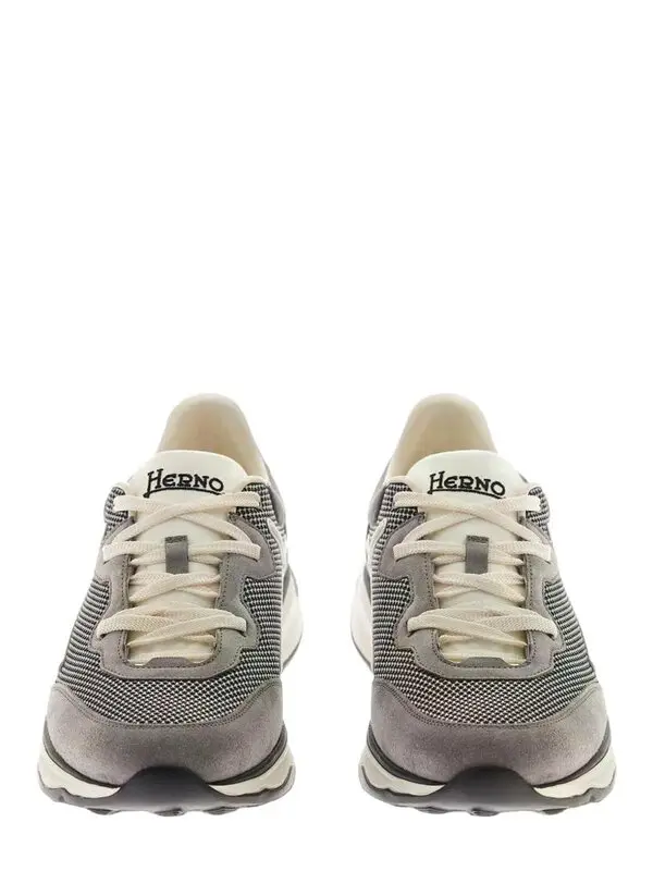 Herno Maggiore Suede-panelled Sneakers - Grey
