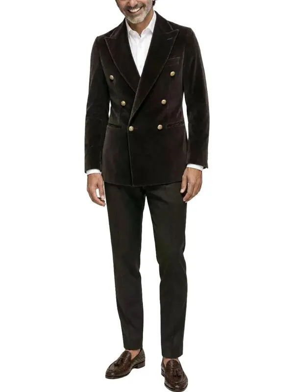 FRANZESE COLLECTION Oscar-winning Red Carpet Double-breasted Blazer - Brown