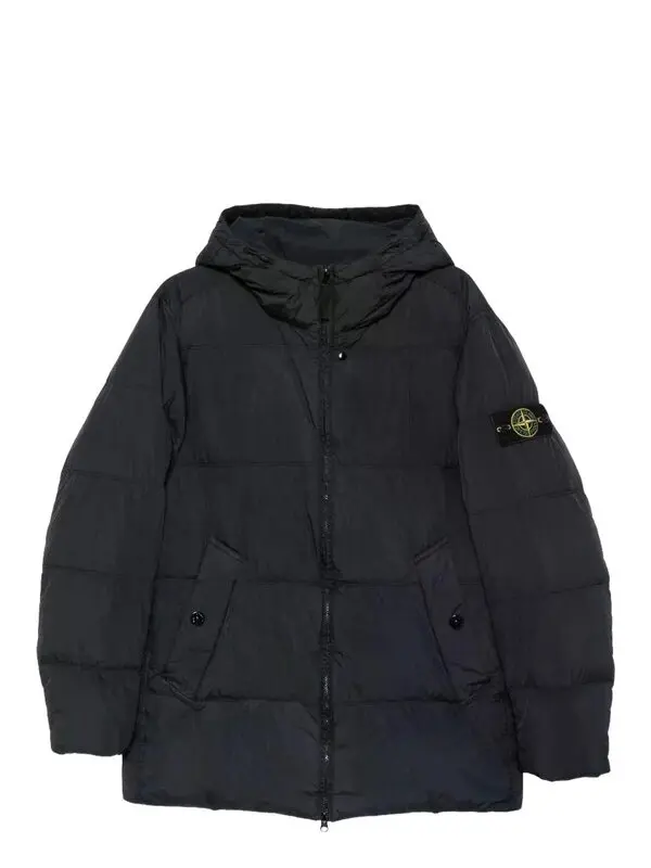 Stone Island 4100037 Crinkle Reps Ny Hooded Anorak - Blue