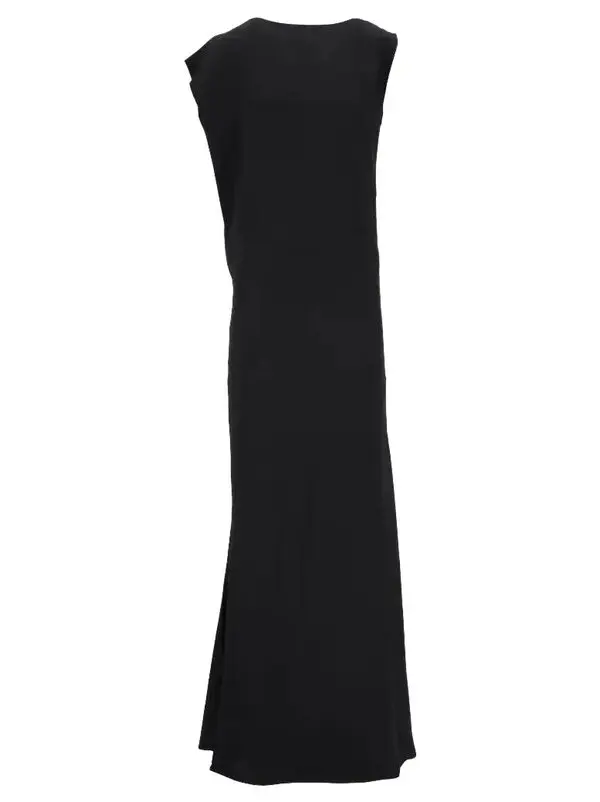 Jacquemus Drap Asymmetric Sleeveless Maxi Dress - Black
