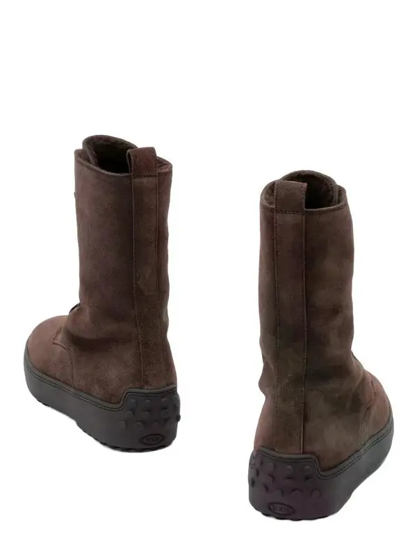 TOD'S Suede Winter Gommino Ankle Boots - Brown