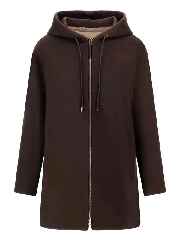 Herno Sable-effect Hooded Jacket - Brown