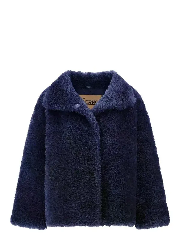 Herno Curly-effect Faux-fur Jacket - Blue