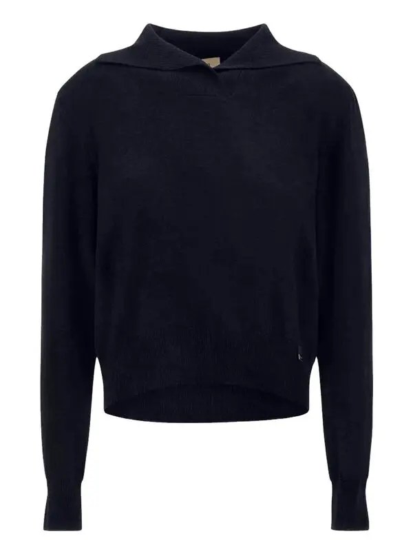 Herno Virgin Wool Stocking Stitch V-neck Sweater - Blue