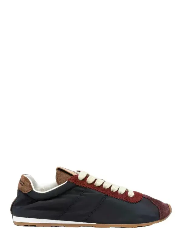 Miu Miu Plume Suede Trim Panelled Sneakers - Blue