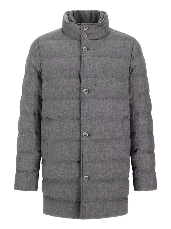 Herno Quilted Wool-blend Carcoat - Grey