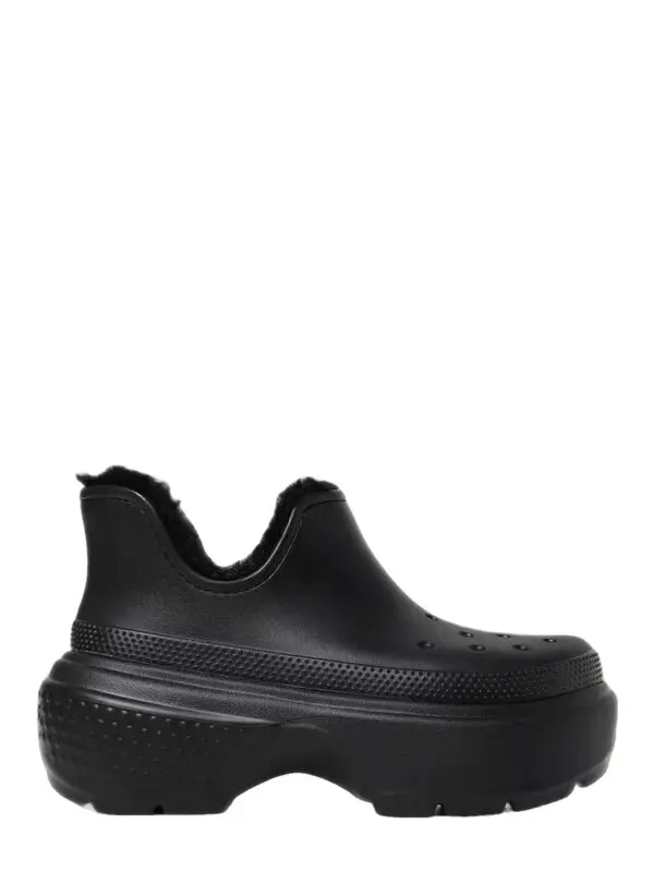 CROCS Stomp Shorty Ankle Boots With Perforated Detailing And Platform Sole - Black