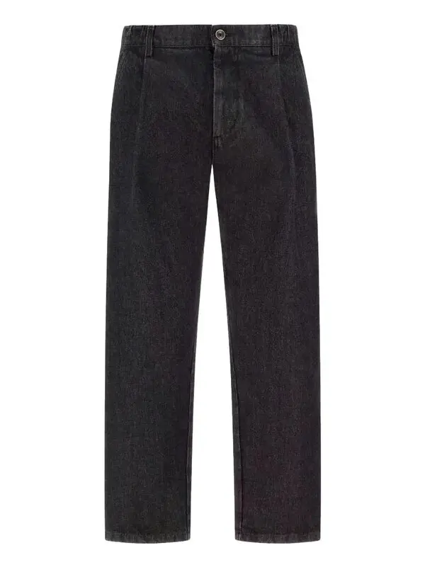 Herno Elasticated-waist Straight-leg Jeans - Black