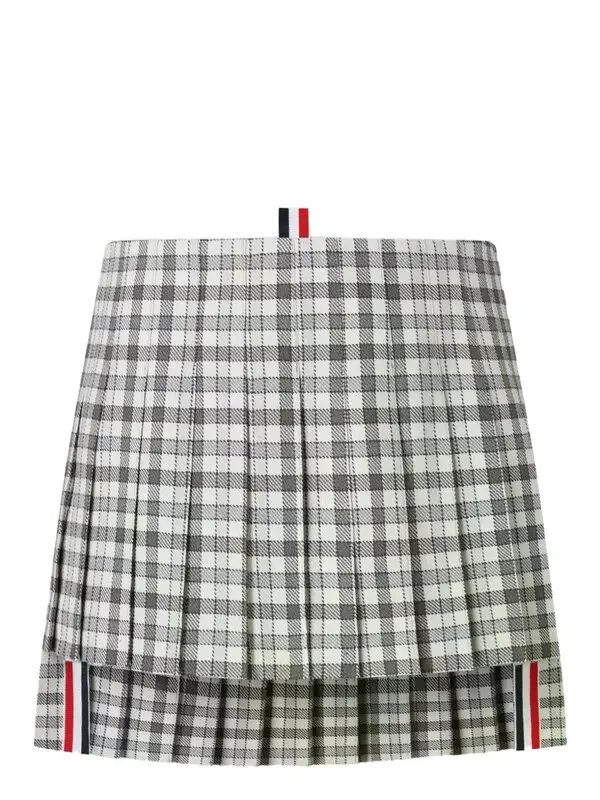 Thom Browne Gunclub Heavy Twill Pleated Mini Skirt - White