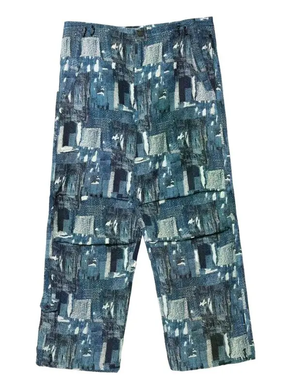 MAHARISHI Patchwork Effect Straight-leg Trousers - Blue