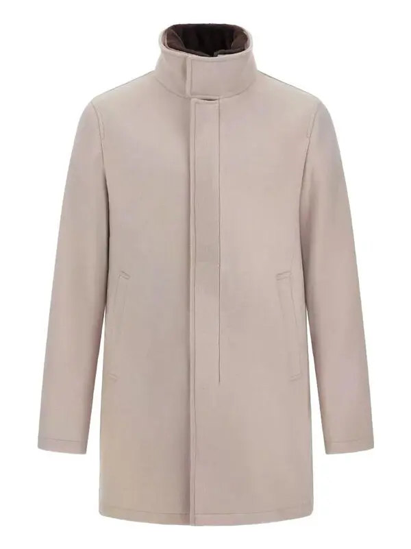 Herno Faux-fur Trimmed Twill Coat - Neutrals