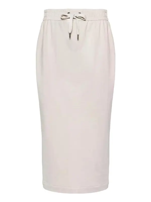 Brunello Cucinelli Jersey Midi Pencil Skirt - Neutrals