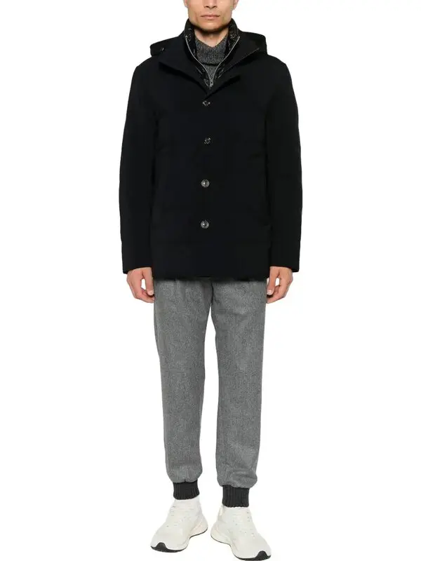 MONTECORE Hooded Button-up Jacket - Black