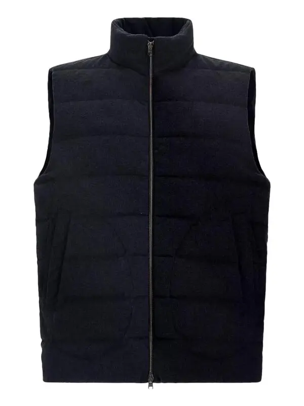 Herno Quilted Vest With High Neck - Blue
