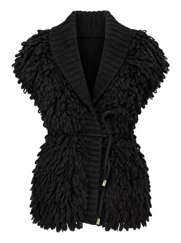 Liu Jo Loop-knit Sleeveless Jacket - Black