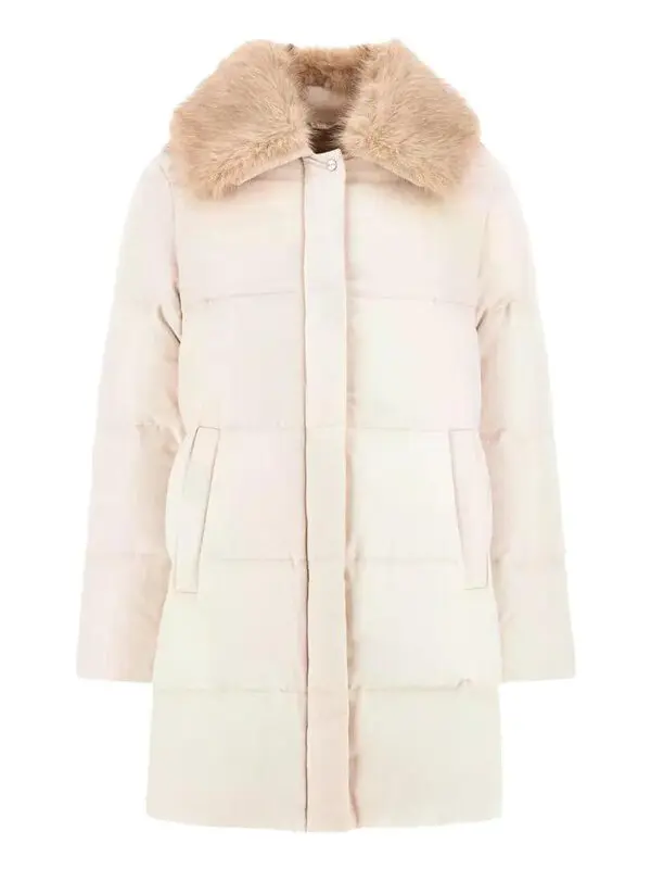 Herno Padded Coat With Faux-fur Collar - Neutrals