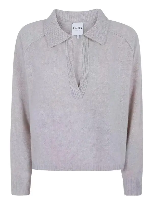 KUJTEN Cashmere Polo Neck Sweater - Neutrals