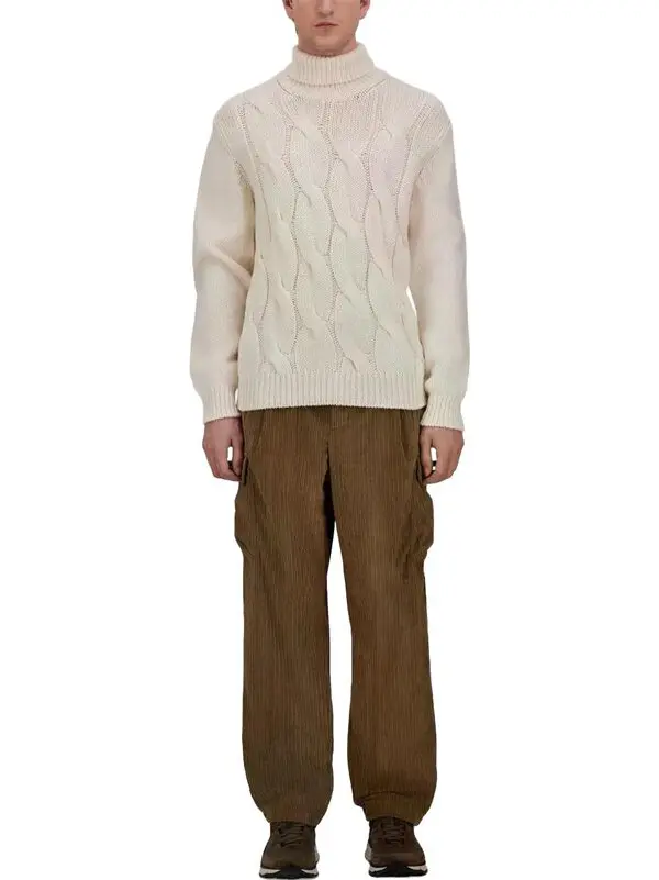 Herno Cable-knit Roll-neck Sweater - Neutrals