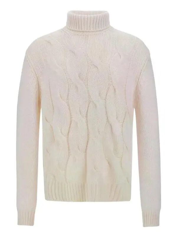 Herno Cable-knit Roll-neck Sweater - Neutrals