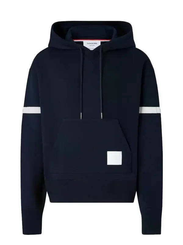 Thom Browne Loopback Jersey Armband Oversized Hoodie - Blue