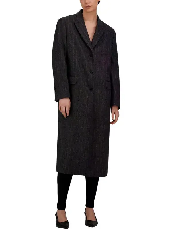 Herno Pinstripe Single-breasted Coat - Grey