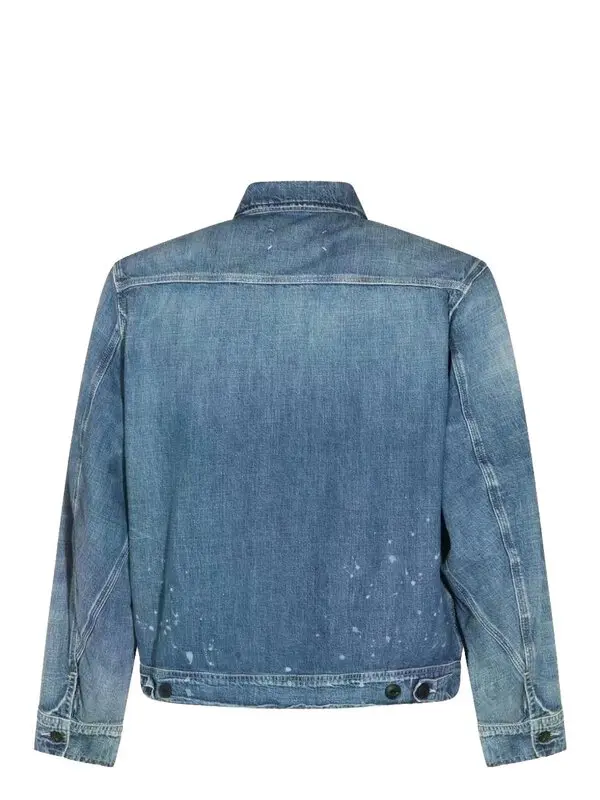 MAISON MARGIELA Paint Splatter Denim Jacket - Blue