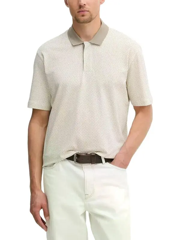 Armani Exchange Geometric-pattern Polo Shirt - Neutrals