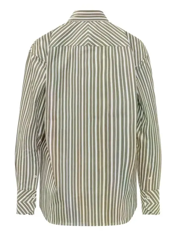 Victoria Beckham Striped Pocket Detail Shirt - Green