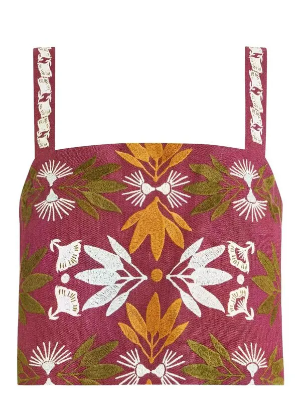 MARIE OLIVER Payton Embroidered Cropped Top - Multicolour