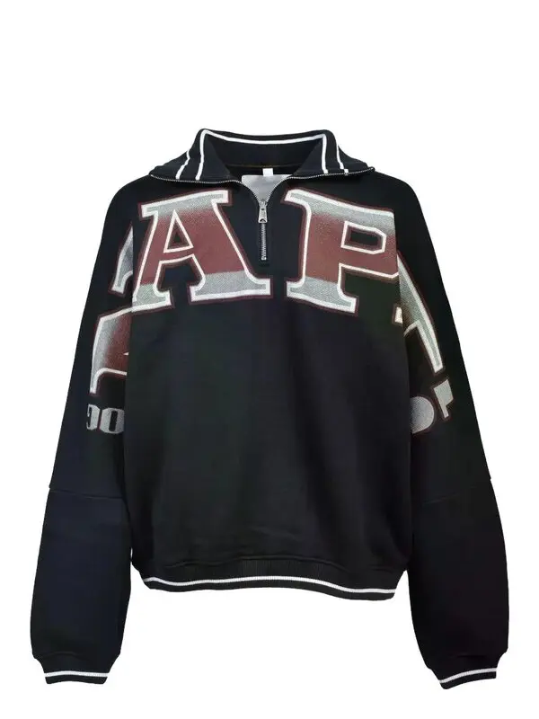 NAPA BY MARTINE ROSE Graphic Print Half-zip Sweater - Black