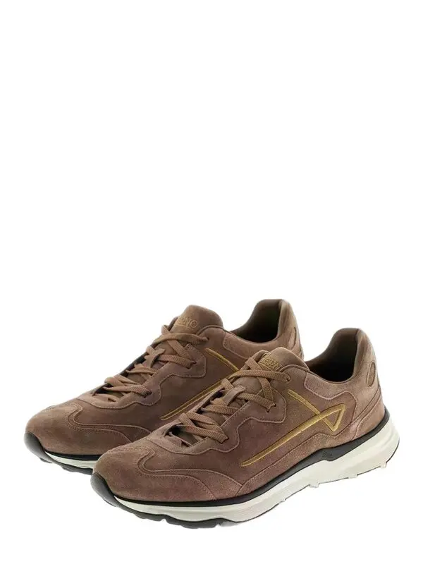 Herno Suede Sneakers With Embroidered Logo - Brown