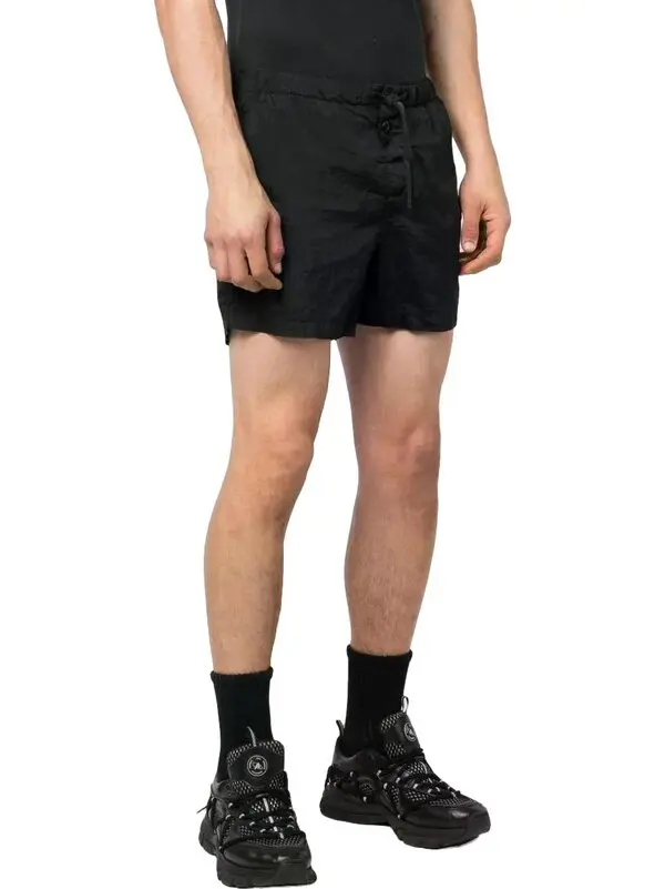 Stone Island Logo-patch Drawstring Shorts - Black