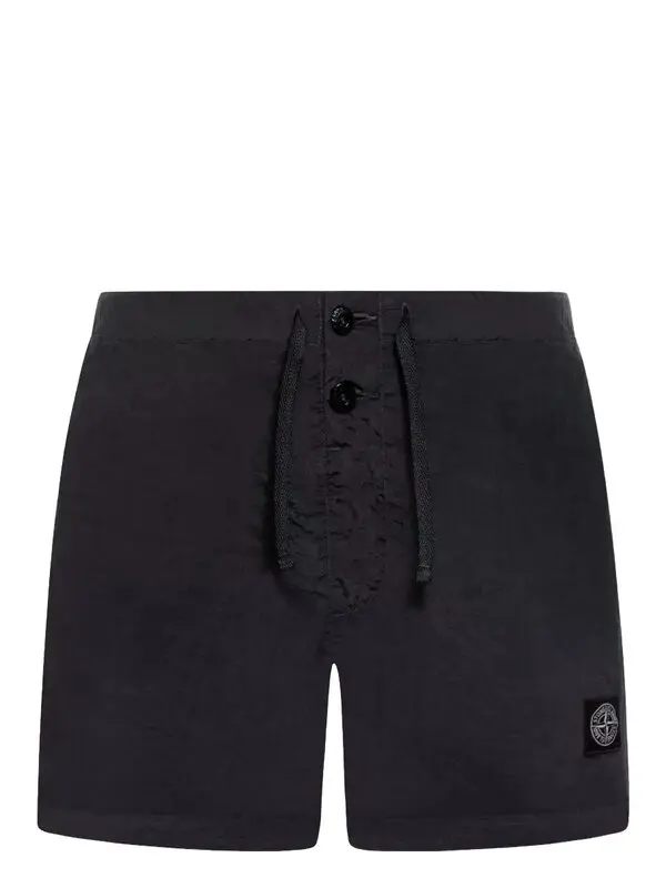Stone Island Logo-patch Drawstring Shorts - Black