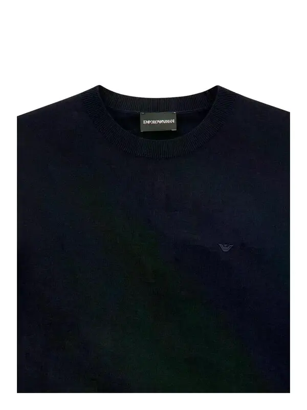 Emporio Armani Short-sleeved Wool T-shirt - Blue