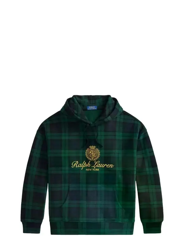 Polo Ralph Lauren Plaid Embroidered-crest Hoodie - Green
