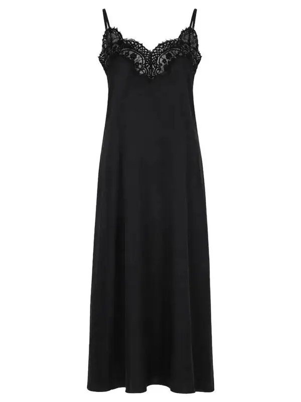Co Lace-trimmed Silk Maxi Dress - Black