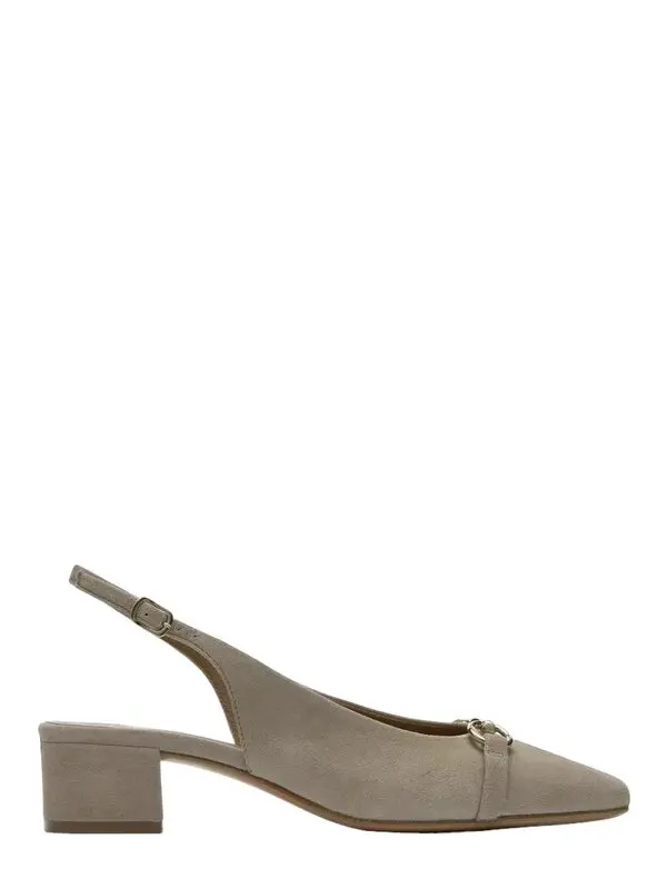 LOTTUSSE Goya Slingback Pumps With Horsebit Detail - Neutrals