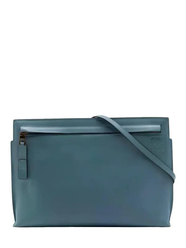 Loewe Leather Anagram T Pouch Crossbody Bag - Blue