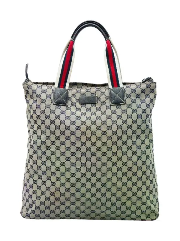 Gucci Gg Canvas Web Vertical Tote Bag - Neutrals
