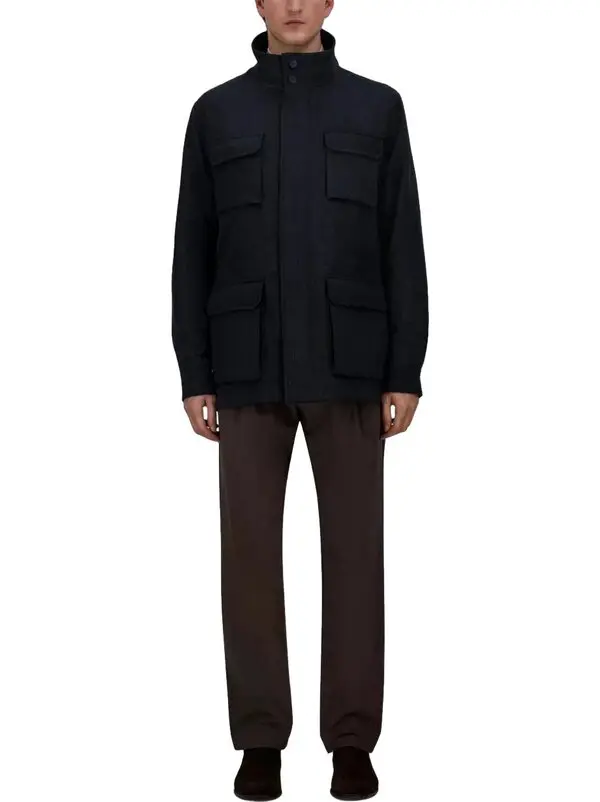 Herno Relaxed-fit Padded Jacket With High Collar - Blue