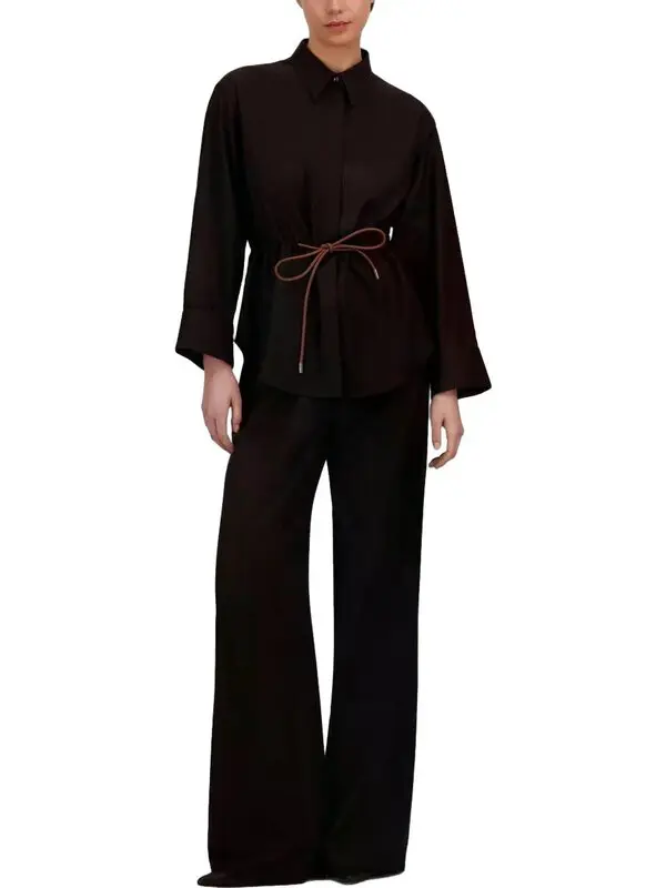 Herno Elasticated-waist Wide-leg Trousers - Brown