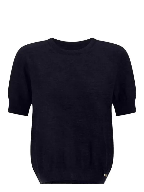 Herno Wool Stocking-stitch T-shirt - Blue