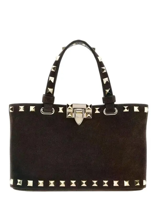 Valentino Garavani Rockstud Suede Mini Shopping Bag - Brown
