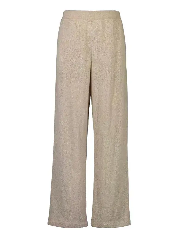 Brunello Cucinelli Lace-knit Wide-leg Track Pants - Neutrals